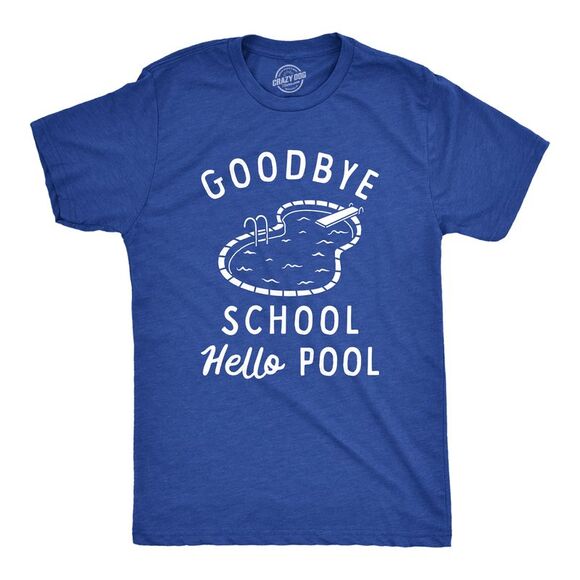 Crazy Dog T-Shirts | Shirts | Mens Goodbye School Hello Pool T Shirt ...